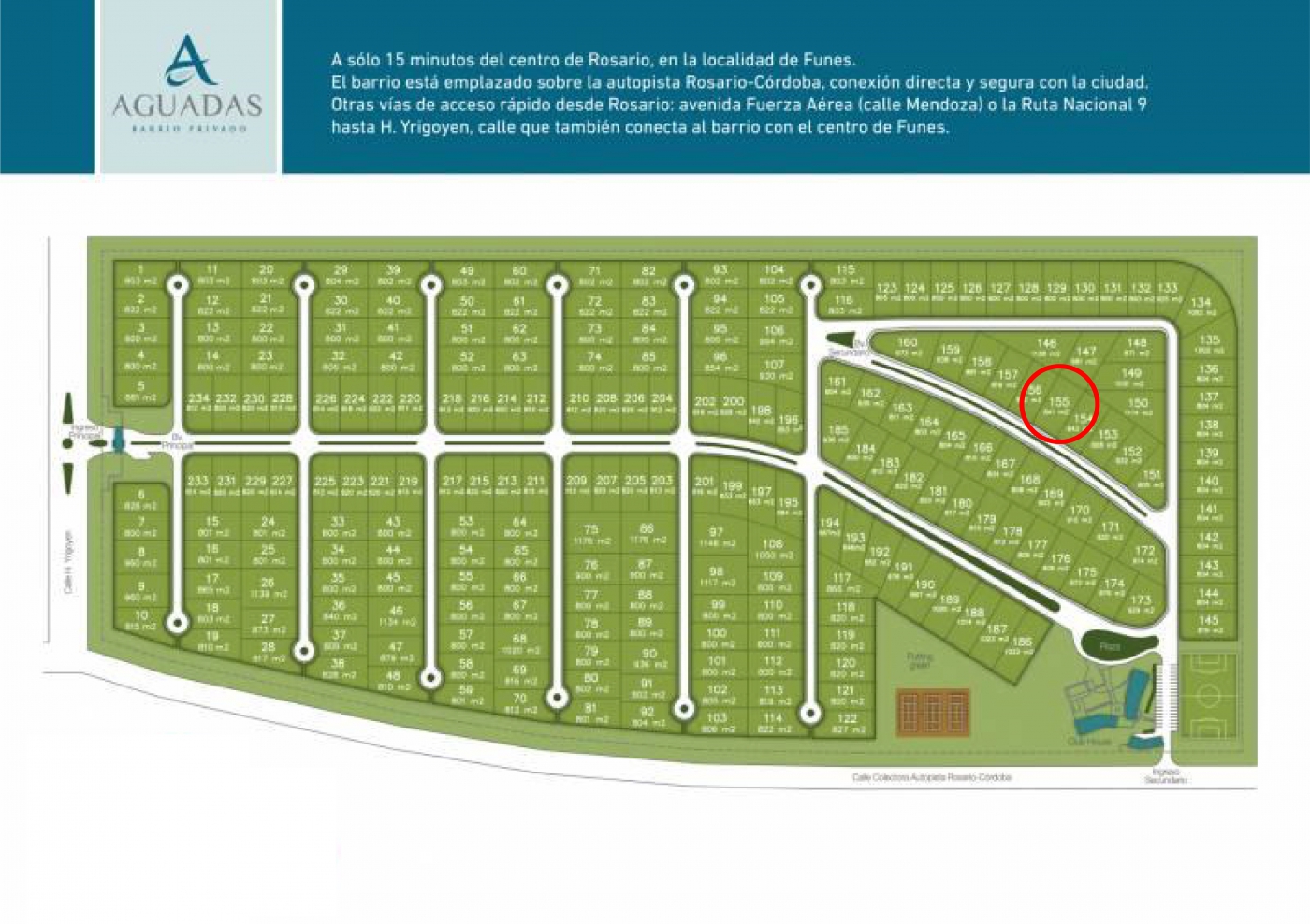 Lote en Barrio Privado Aguadas - Funes - Terrenos - Pagano Propiedades